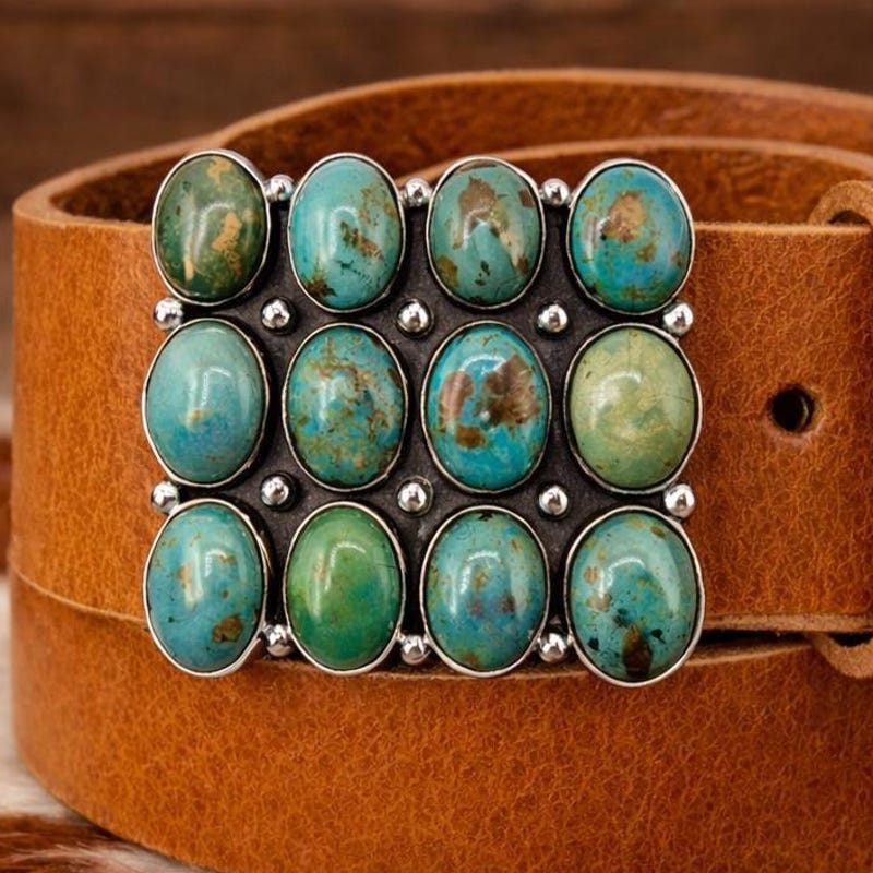 Turquoise Belt Buckle - Etsy