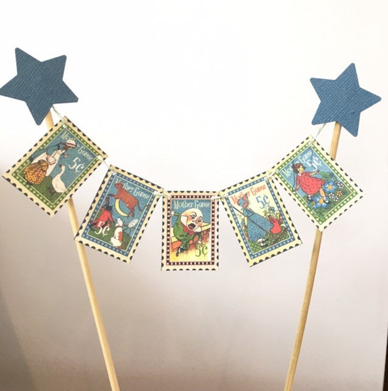 Vintage Nursery Rhymes Cake Banner Mother Goose Theme - Etsy