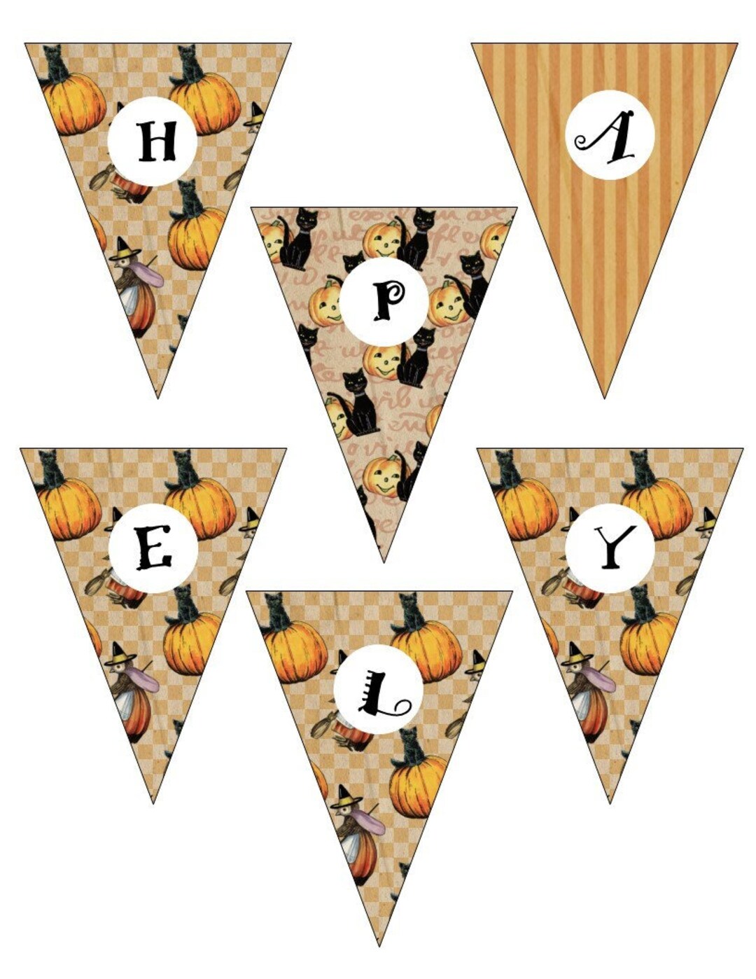 Printable Happy Halloween Garland, Vintage, Instant Download - Etsy