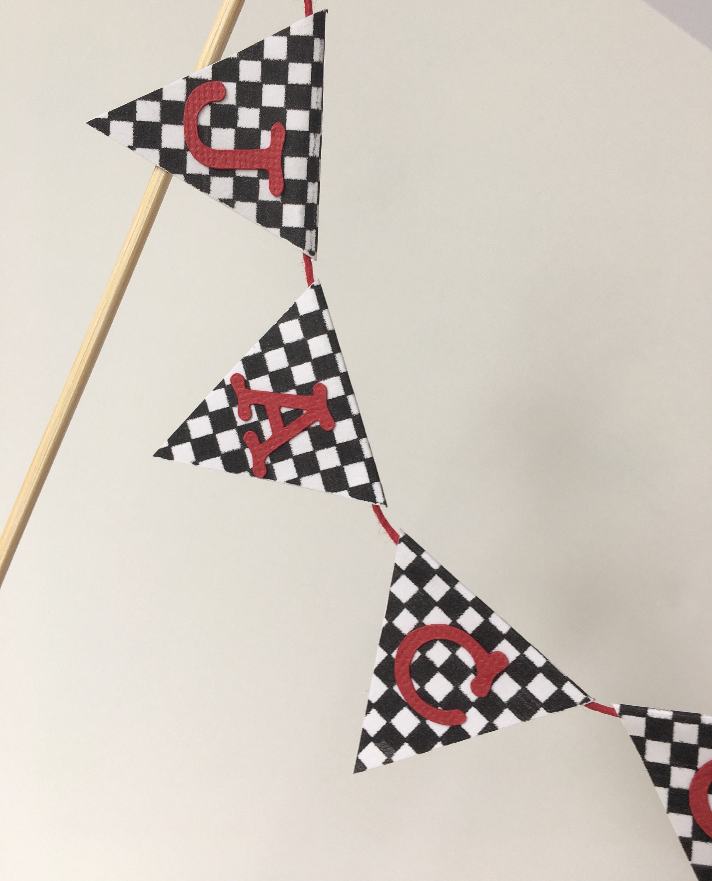 Race Car Theme Cake Topper Black and White Check Racing - Etsy Canada