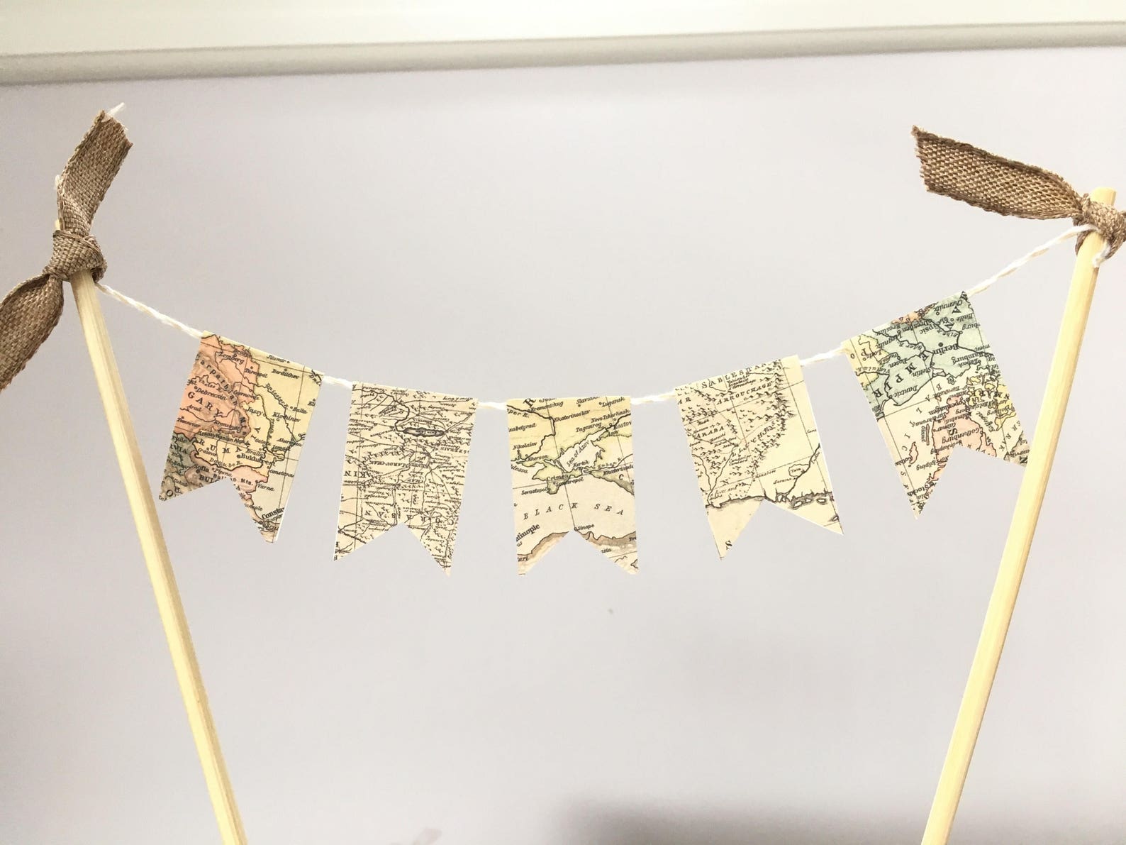 Vintage Map Cake Topper Adventure Travel Theme Wanderlust | Etsy