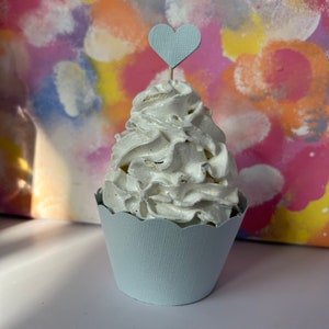 Powder Blue Heart Cupcake Toppers , Appetizer Picks, Wedding Decor ...