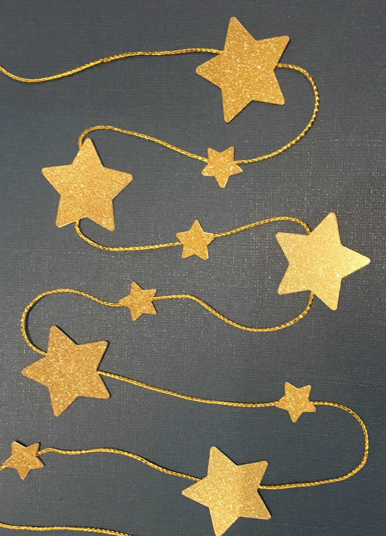 Custom Star Garland Gold Star Garland Holiday Party Garland | Etsy