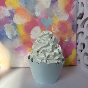 Powder Blue Heart Cupcake Toppers , Appetizer Picks, Wedding Decor ...