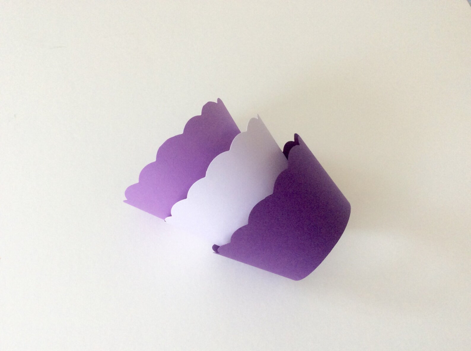 Purple Cupcake Wrappers Shades of Purple Wedding Cupcake - Etsy