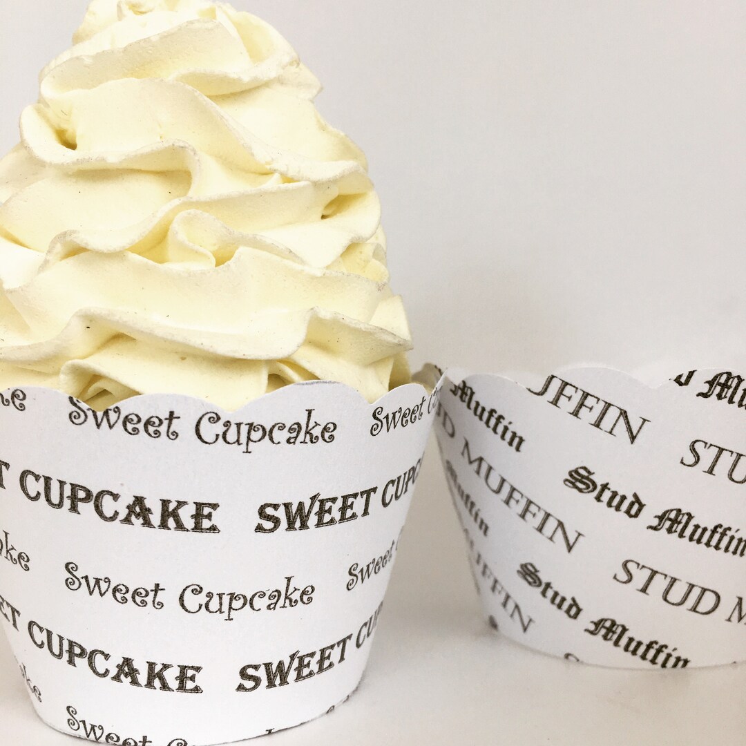 12 Custom Cupcake Wrappers, Custom Logos, Names and Dates, Weddings ...