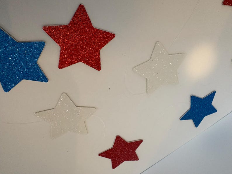 Red, White & Blue Shimmer Star Garland, Patriotic Decor - Etsy