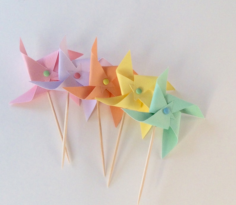 Pastel Cupcake Pinwheels, Cupcake and Cake Decor - Etsy