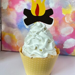 Camping Cupcake Toppers, Camp Fire, Smores Custom Theme Party - Etsy
