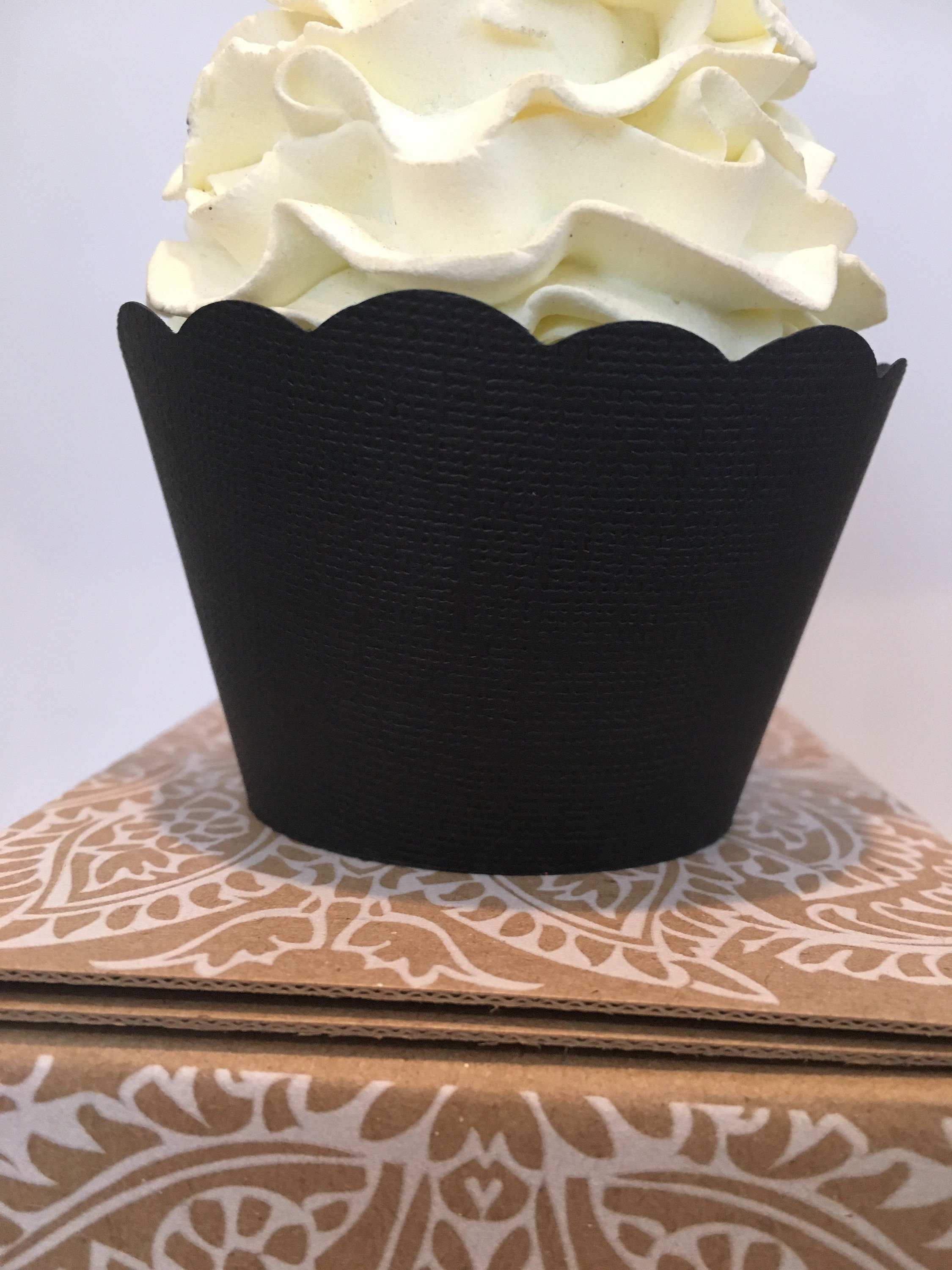 Black Cupcake Wrappers Textured or Smooth Finish - Etsy UK