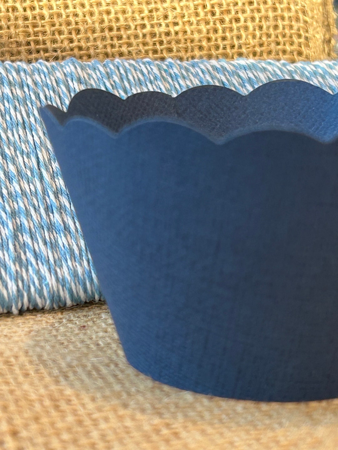 Blue Denim Cupcake Wrappers, Textured Finish, Wedding, Bridal Shower ...