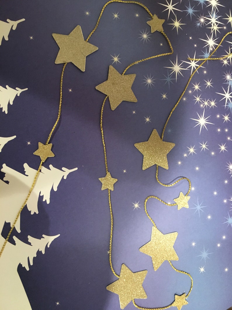 Custom Star Garland Gold Star Garland Holiday Party Garland | Etsy