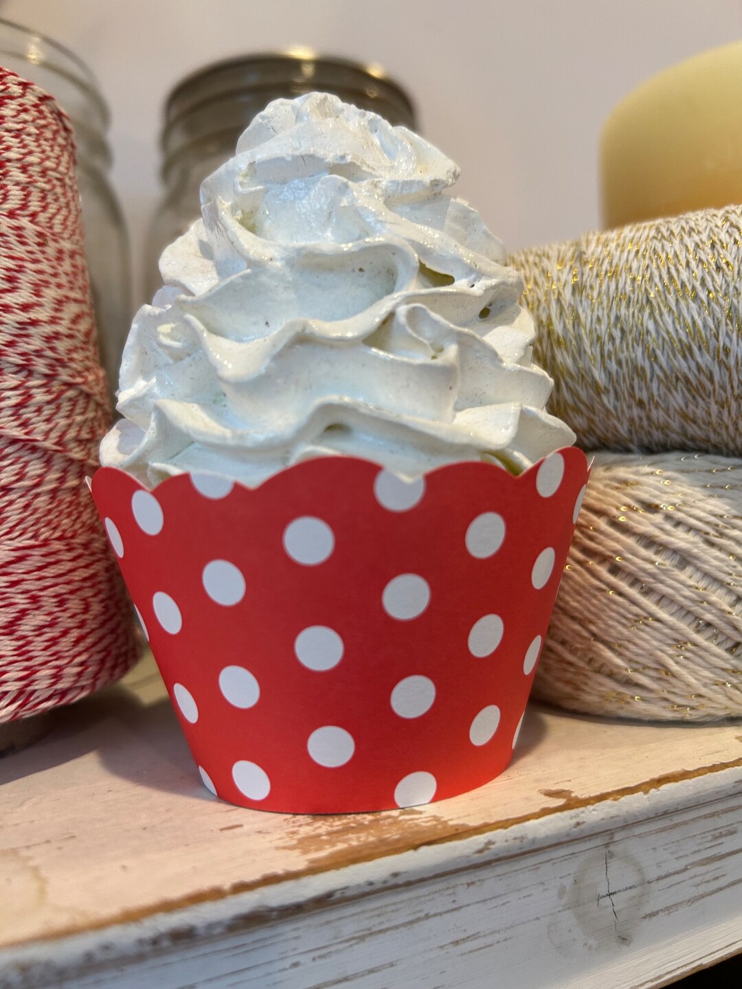 Red Polka Dot Cupcake Wrappers - Etsy
