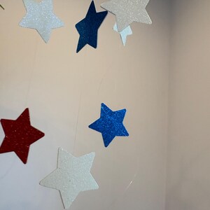 Red, White & Blue Shimmer Star Garland, Patriotic Decor - Etsy