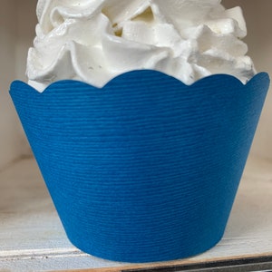 Blue Cupcake Wrappers Textured Royal Blue Nautical Blue - Etsy