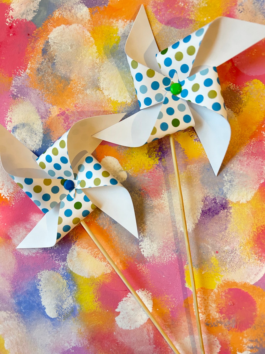 Pinwheel Centerpieces, Polka Dots, Sale - Etsy
