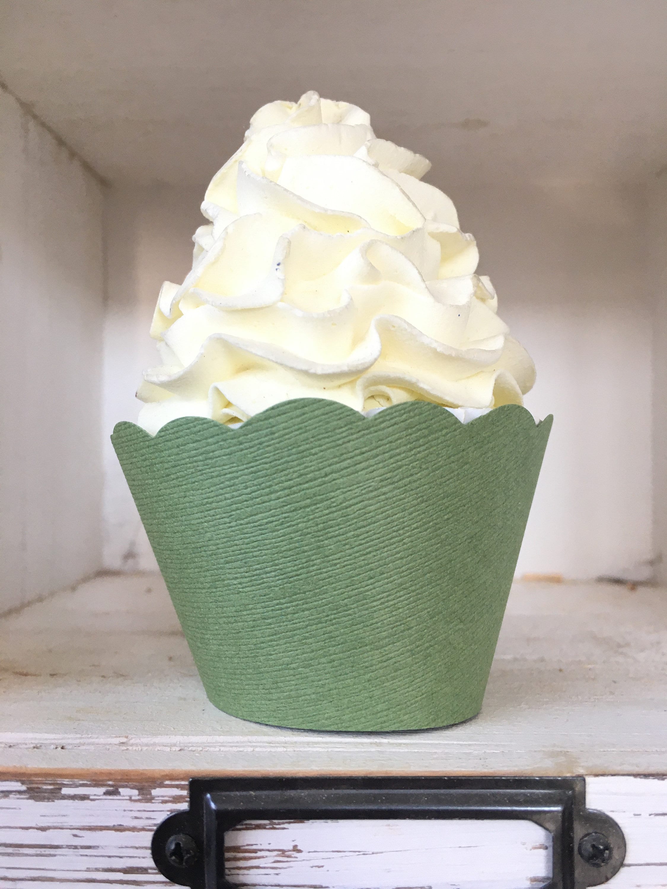 Sage Green Cupcake Wrappers, Textured Finish, Flat Finish - Etsy