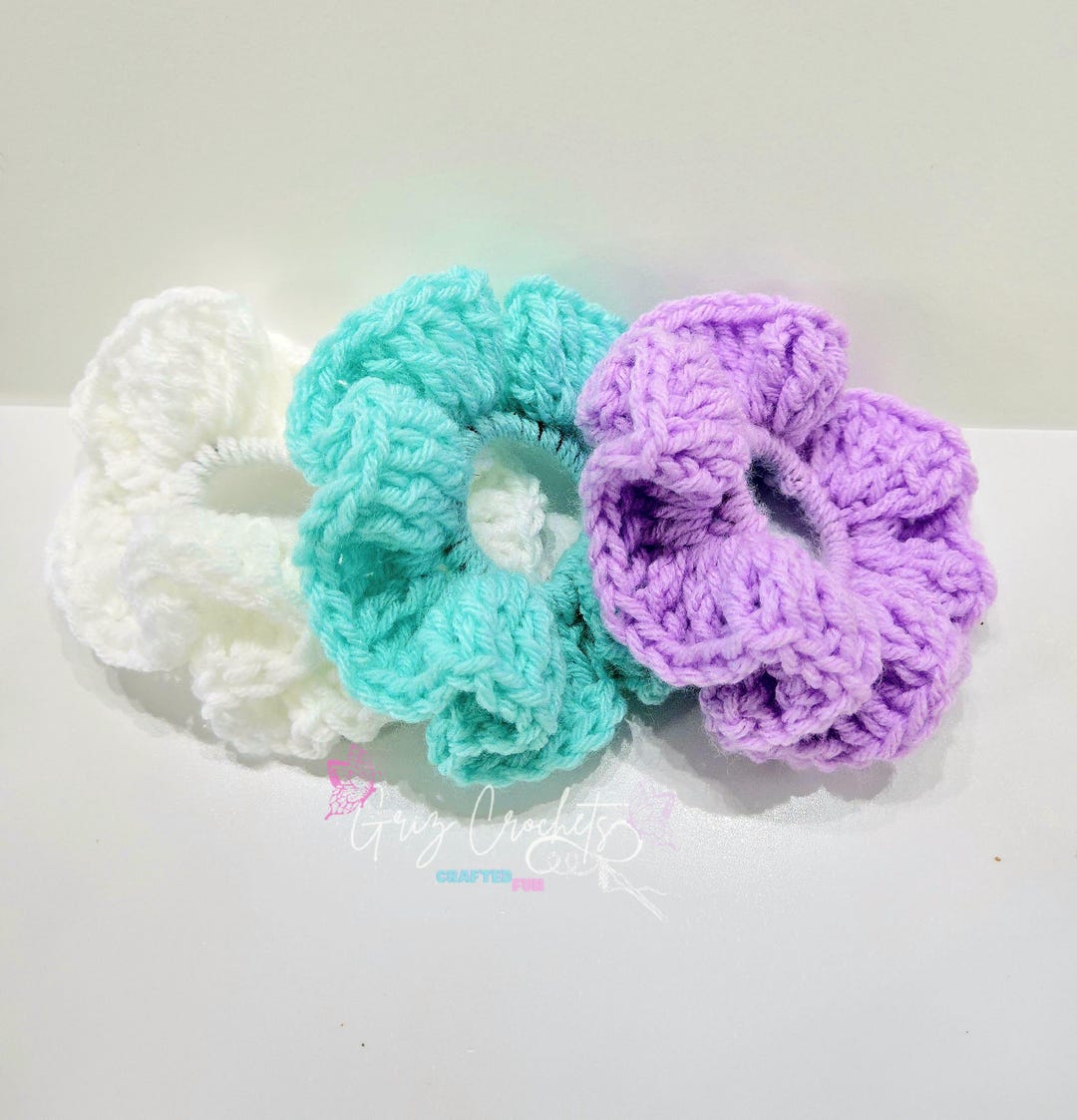Crocheted Scrunchies Handmade, 3 Pieces per Pack - Etsy