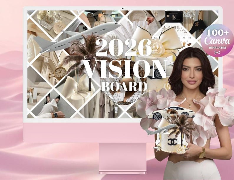 Creator Vision Board Template Horizontal & Vertical Size 100+ Canva ...