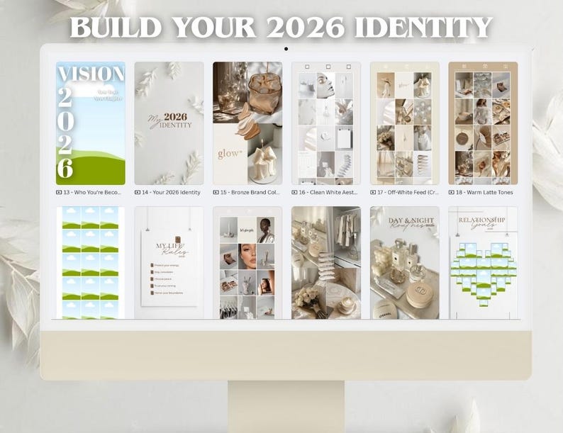 Creator Vision Board Template Horizontal & Vertical Size 100+ Canva ...