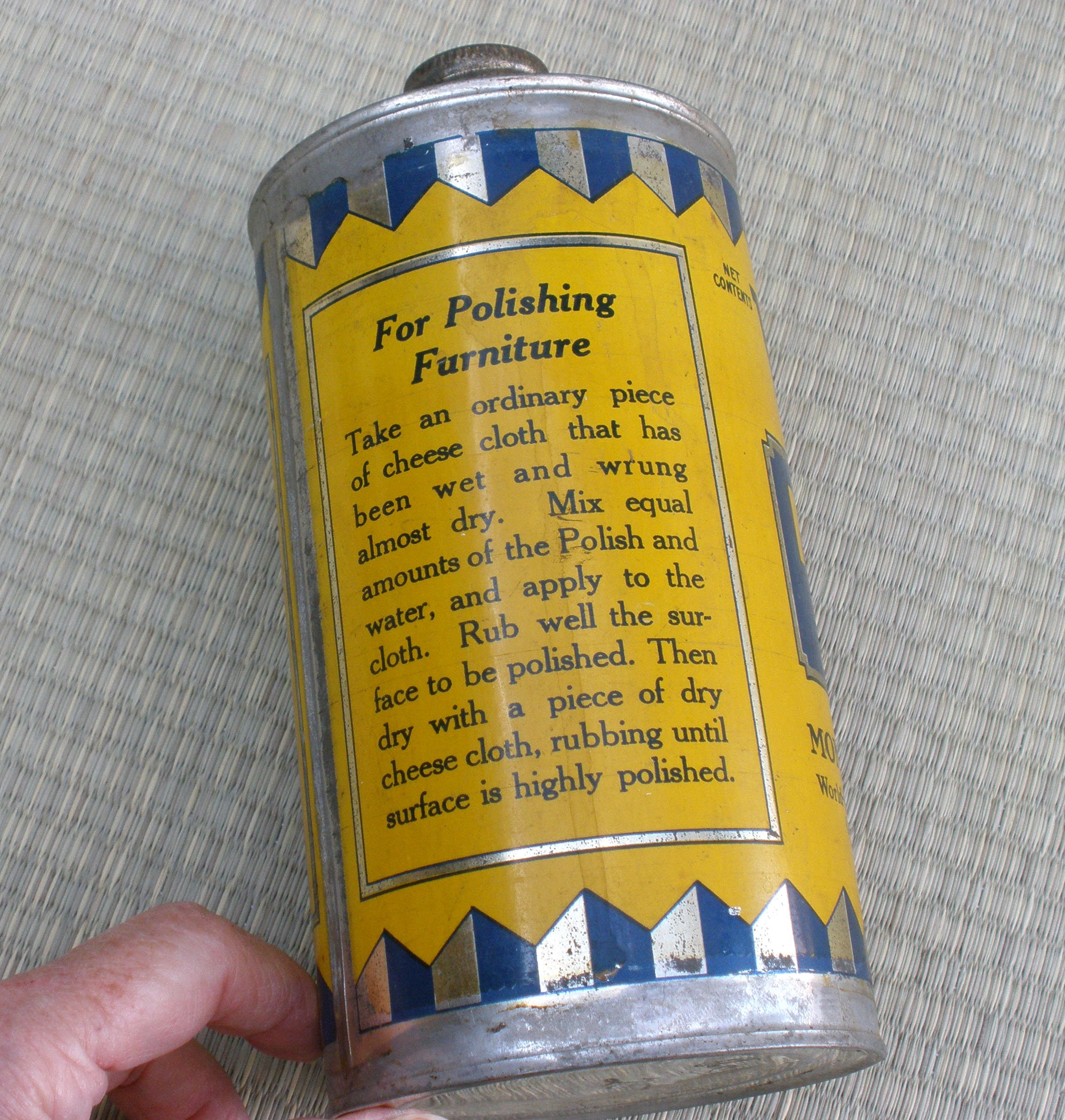 2 Vintage Tin Containers 1926 RADIANT Polish Mop & WARDWAY Mop Oil Can ...