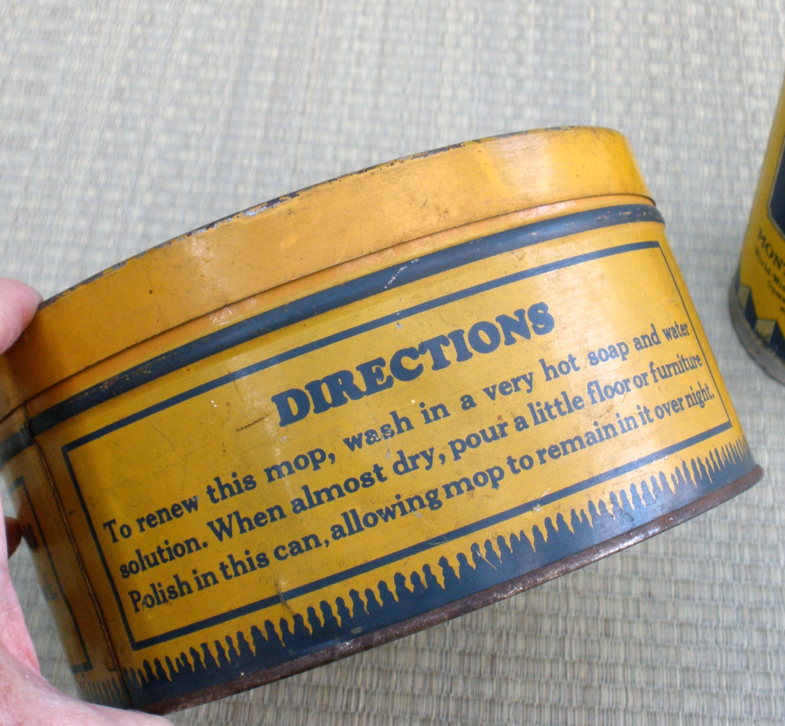 2 Vintage Tin Containers 1926 RADIANT Polish Mop & WARDWAY Mop Oil Can ...