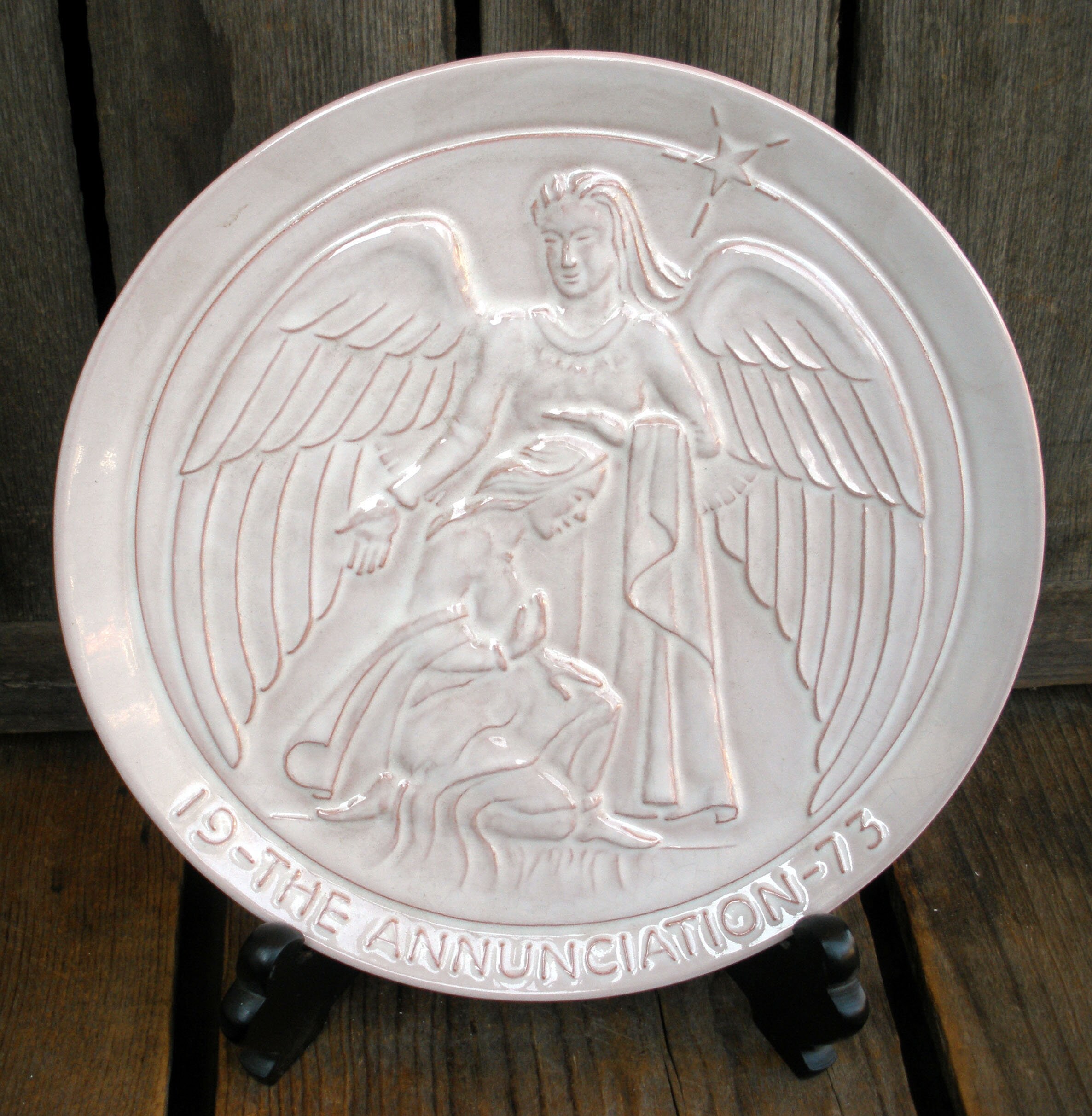 Vintage 1973 FRANKOMA Pottery Commemorative Christmas 8-1/2 Plate 'the ...