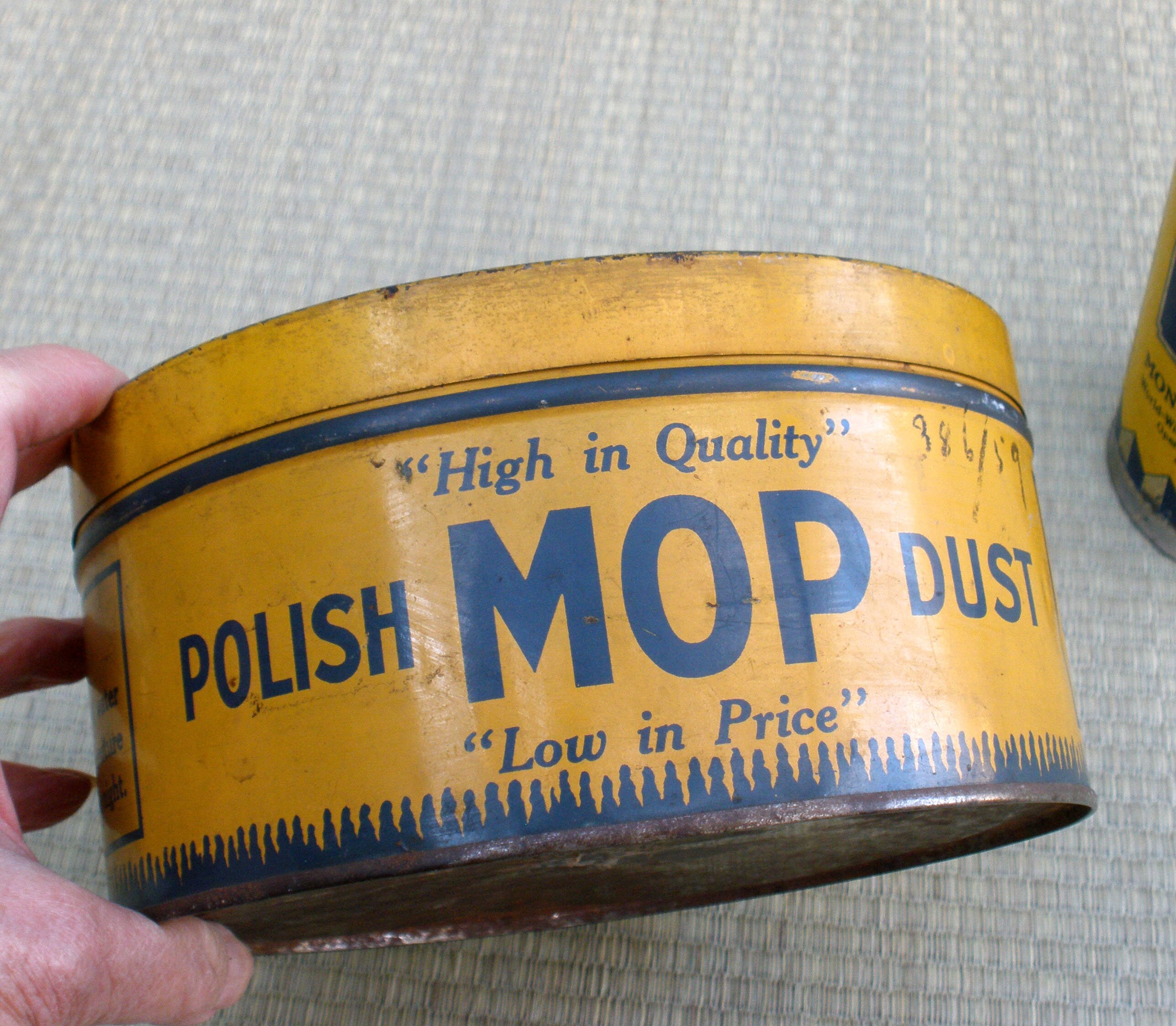 2 Vintage Tin Containers 1926 RADIANT Polish Mop & WARDWAY Mop Oil Can ...