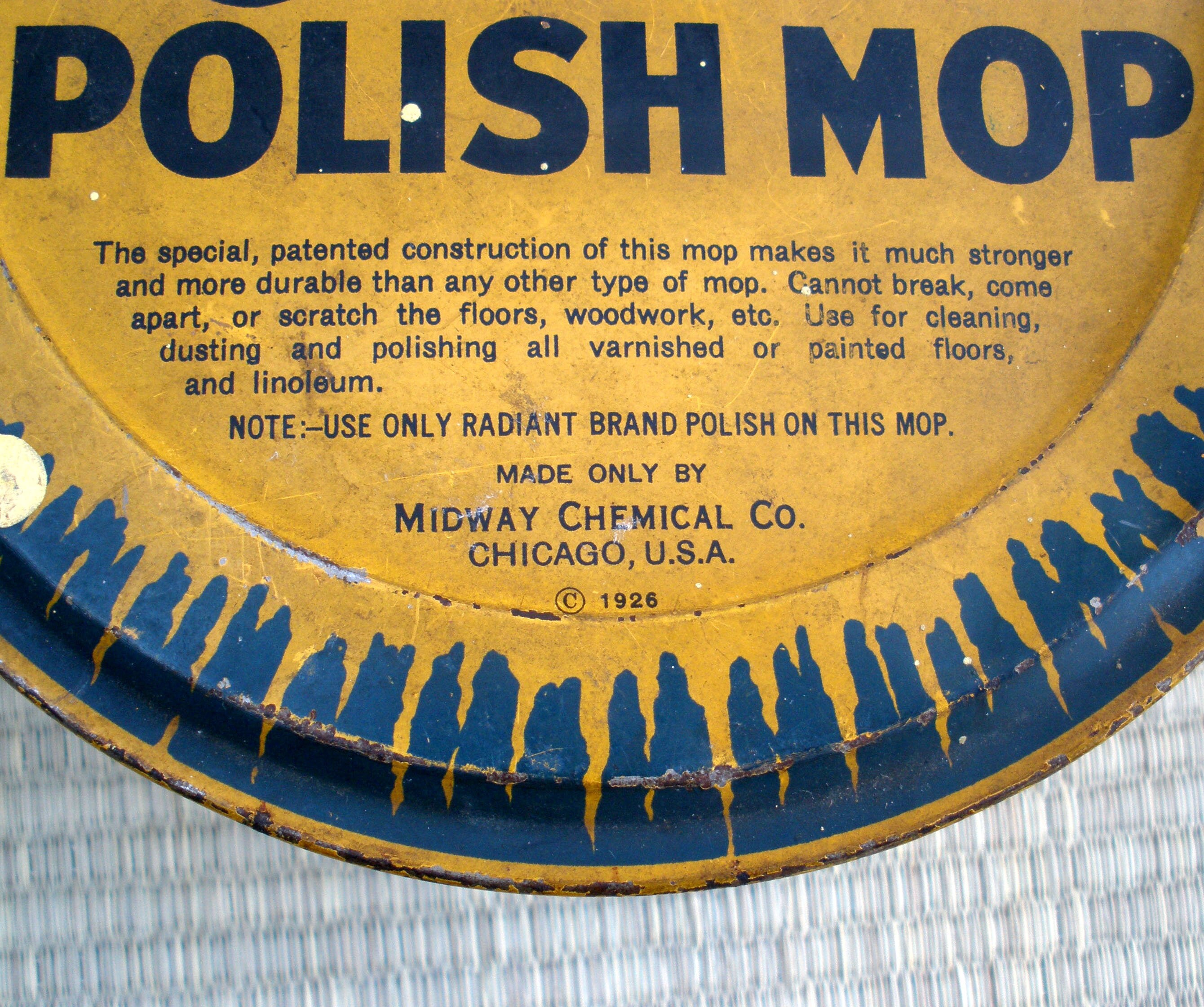 2 Vintage Tin Containers 1926 RADIANT Polish Mop & WARDWAY Mop Oil Can ...