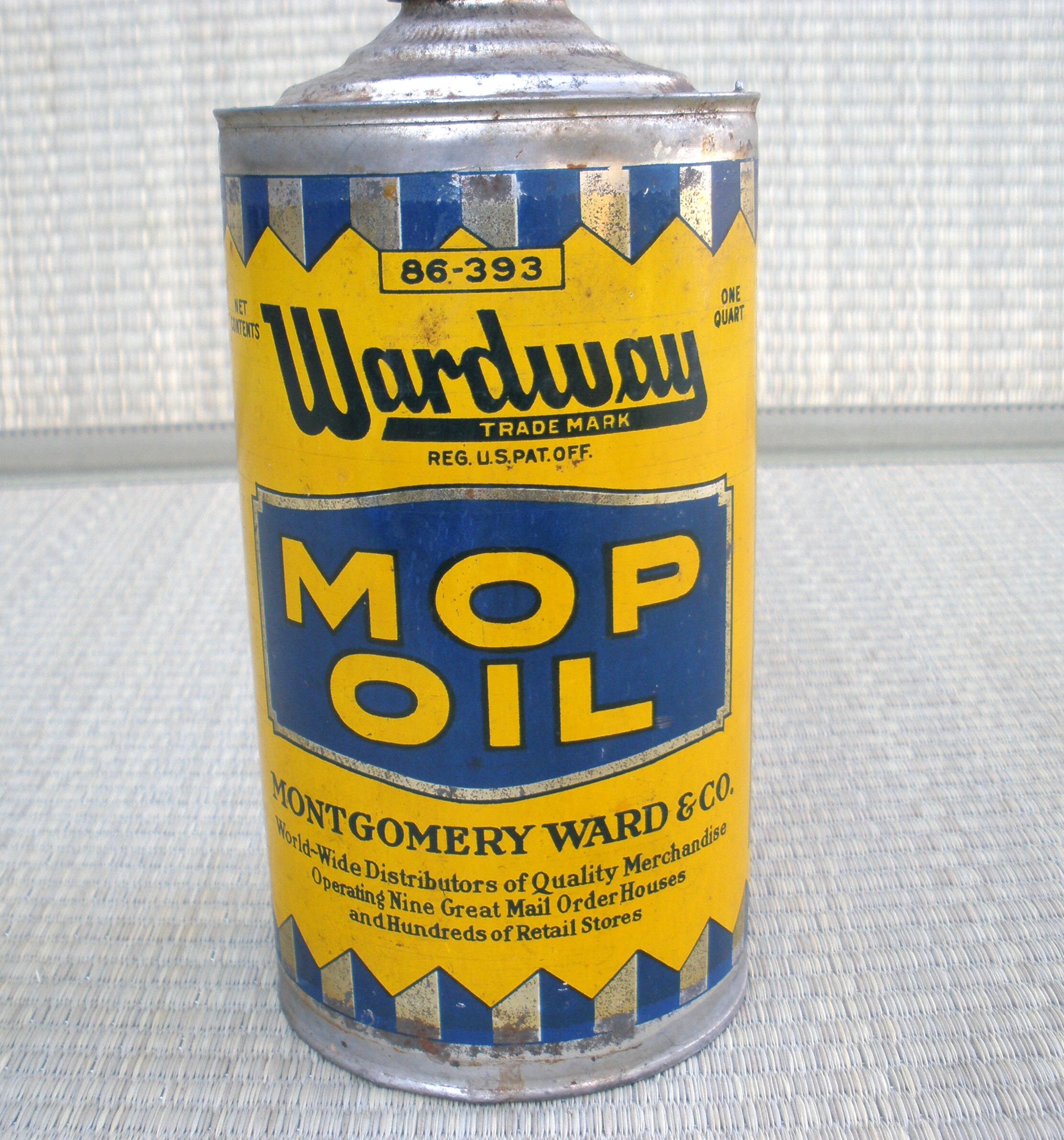 2 Vintage Tin Containers 1926 RADIANT Polish Mop & WARDWAY Mop Oil Can ...