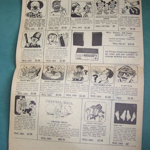 Joke Novelties Flyer Catalog 1960s/70s - Vintage Advertising Catalogue ...