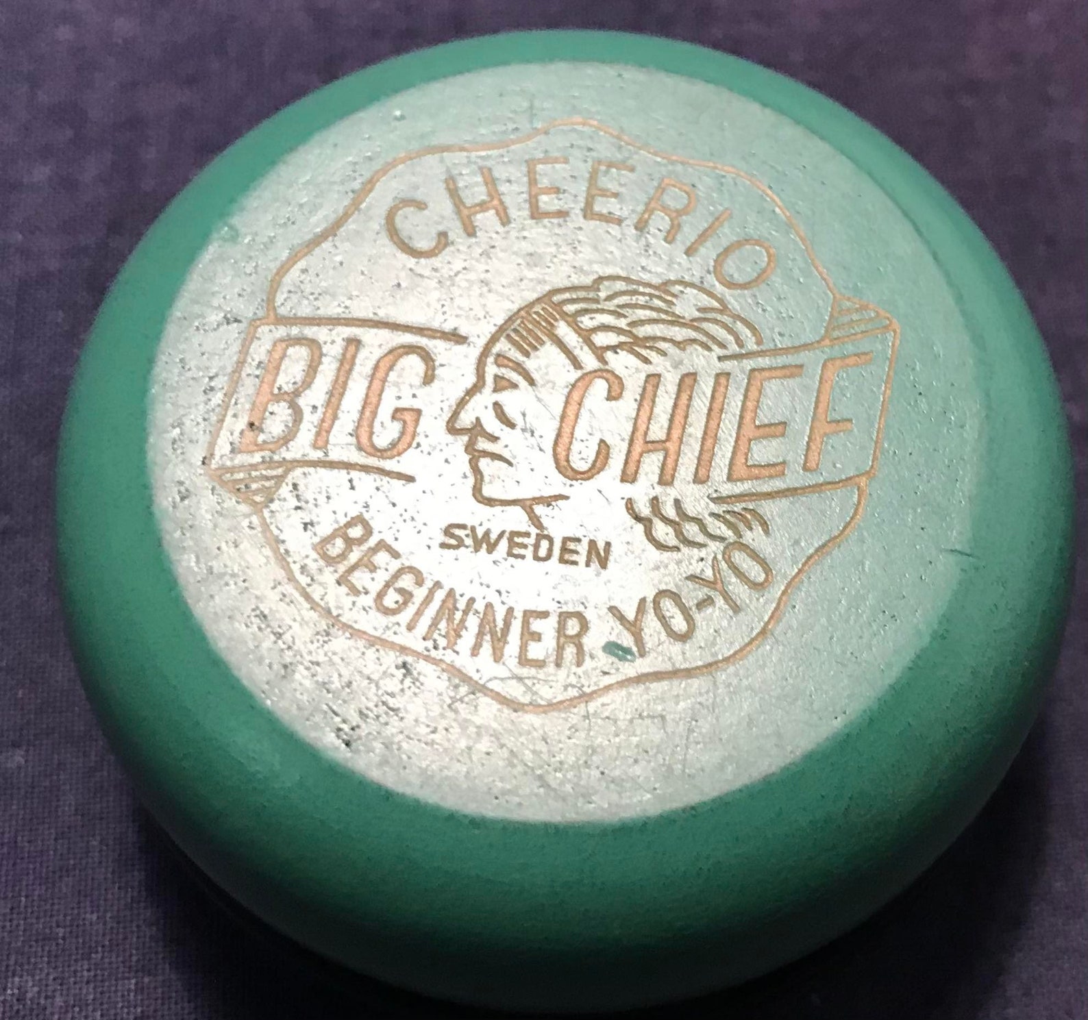 CHEERIO Big Chief Yo-yo Canadian 1959 Wooden Spinning Top Vintage Wood ...