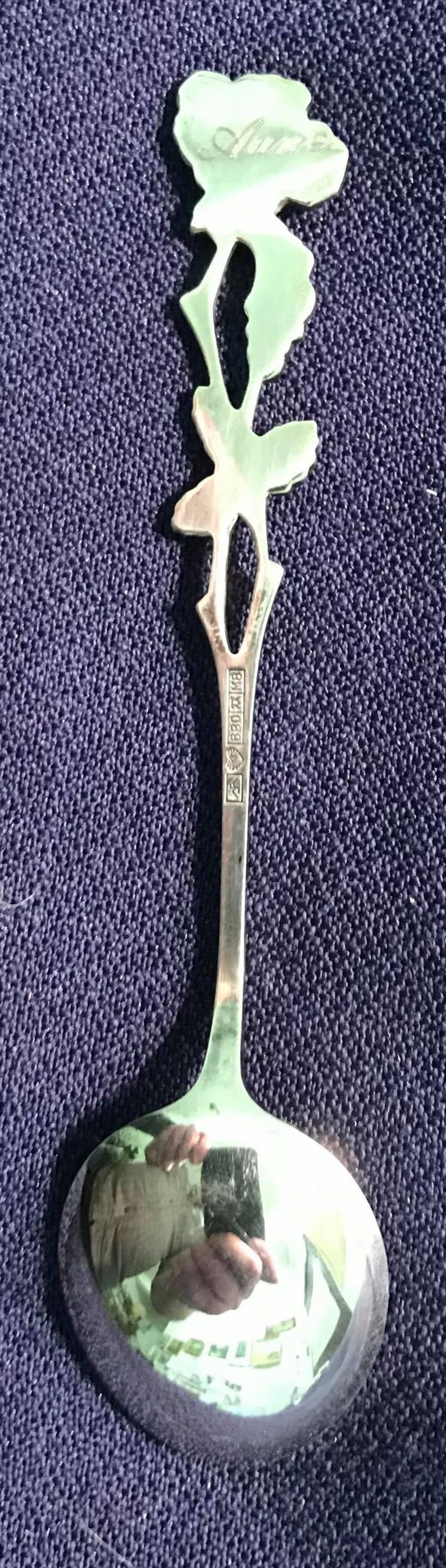 Danish 800 Silver Spoon Engraved AUNE Chrysanthemum ROSE - Etsy UK