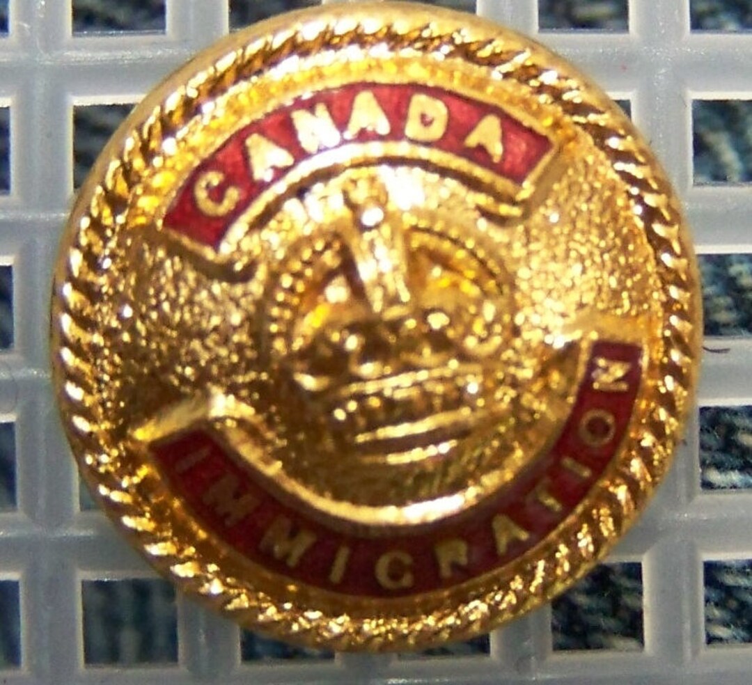 CANADA IMMIGRATION OFFICER Button Gold Cap Cuff Collar Hat Uniform ...