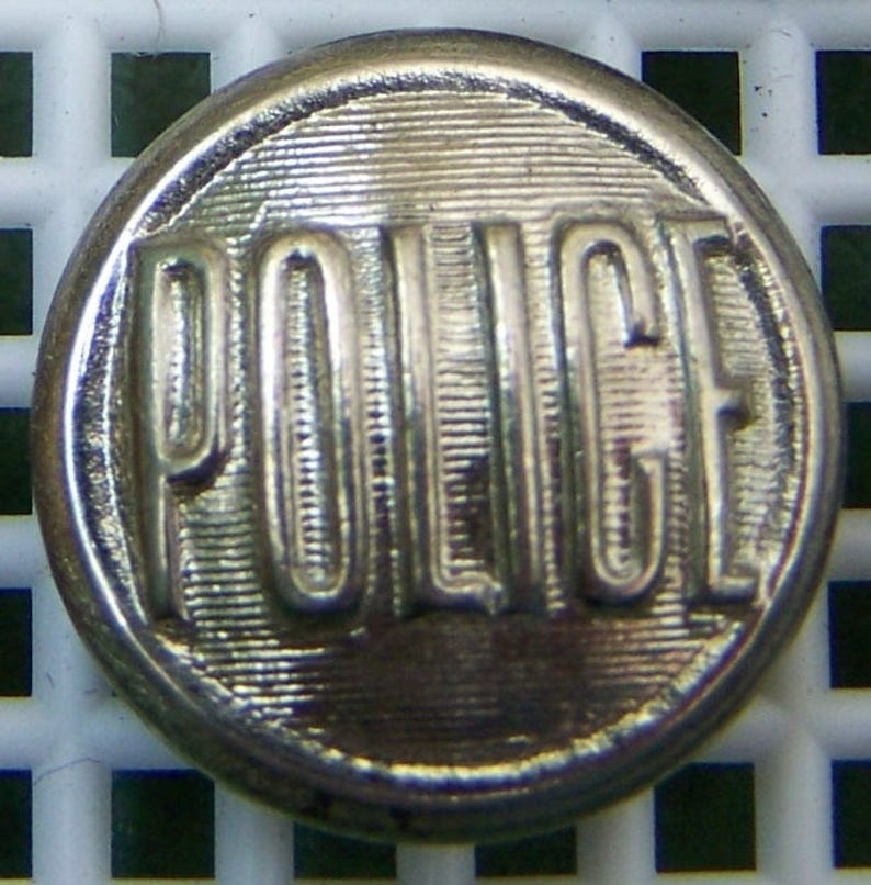 POLICE Button Collar Cuff Hat Cap Generic Block Letter Button - Etsy