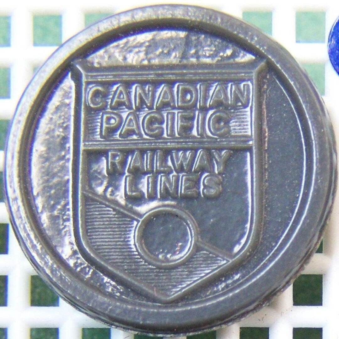 Canadian Pacific Railway Button Early Gray Plastic Uniform Button - Ww2 ...