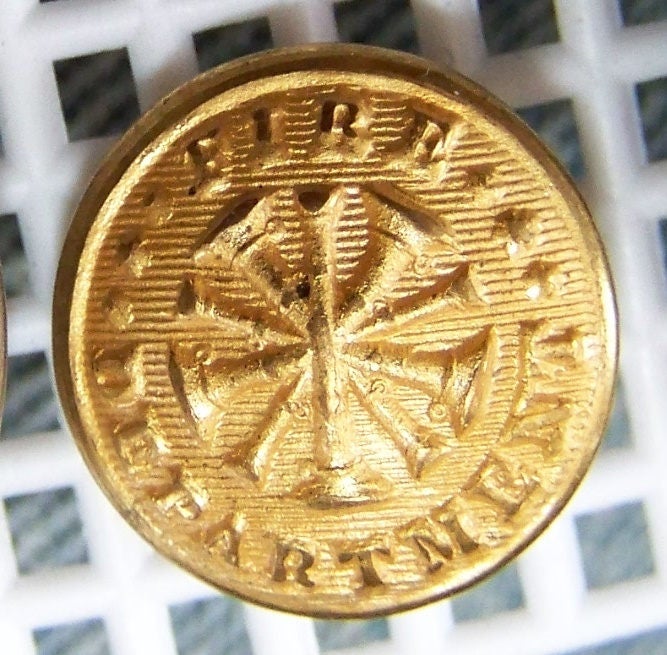 Fire Department CHIEF'S Button Gold Uniform Collar Hat Cuff Button - Etsy
