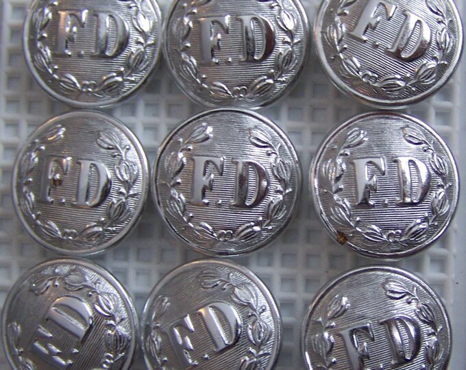 9 Silver Tone FD - Generic FIRE DEPARTMENT Uniform Buttons - Etsy
