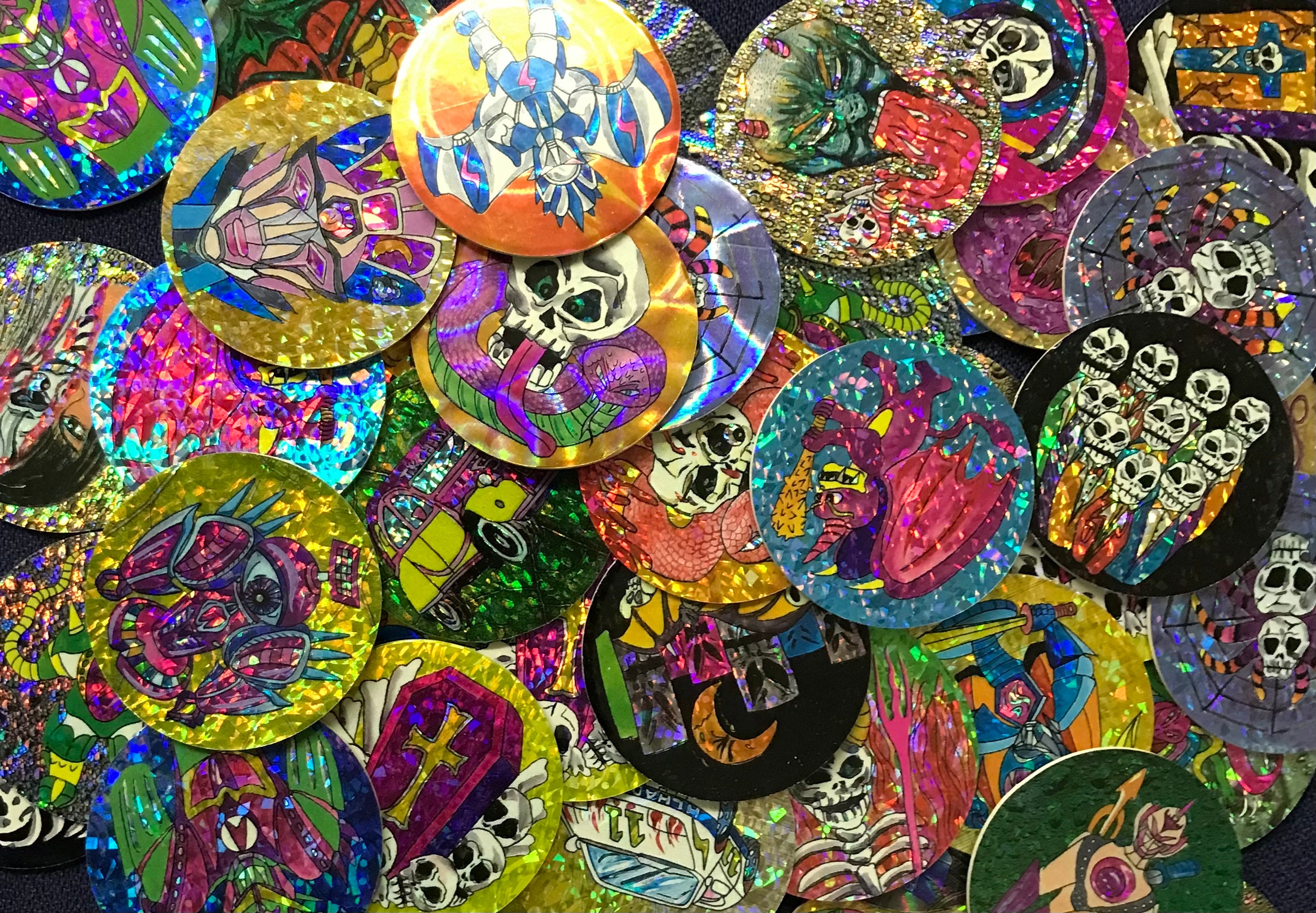 100 POGS Pog NOS 1990s REFLECTIVE Vintage Hawaiian Milk Cap Game ...