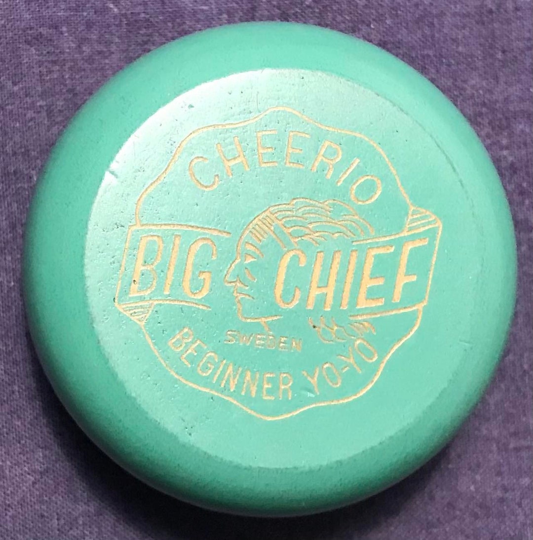CHEERIO Big Chief Yo-yo Canadian 1959 Wooden Spinning Top Vintage Wood ...