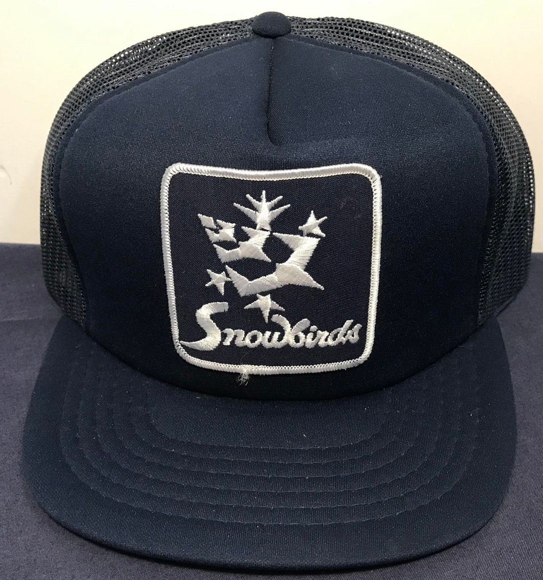 Trucker Cap SNOWBIRDS Aerial Stunt Team AIRPLANE Jets Snap Back Farmer ...