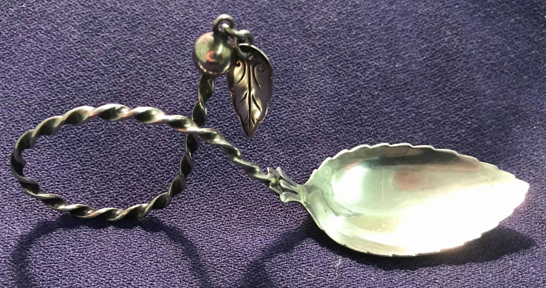 Danish 830 Silver Spoon Leaf Pattern Marked J - Etsy