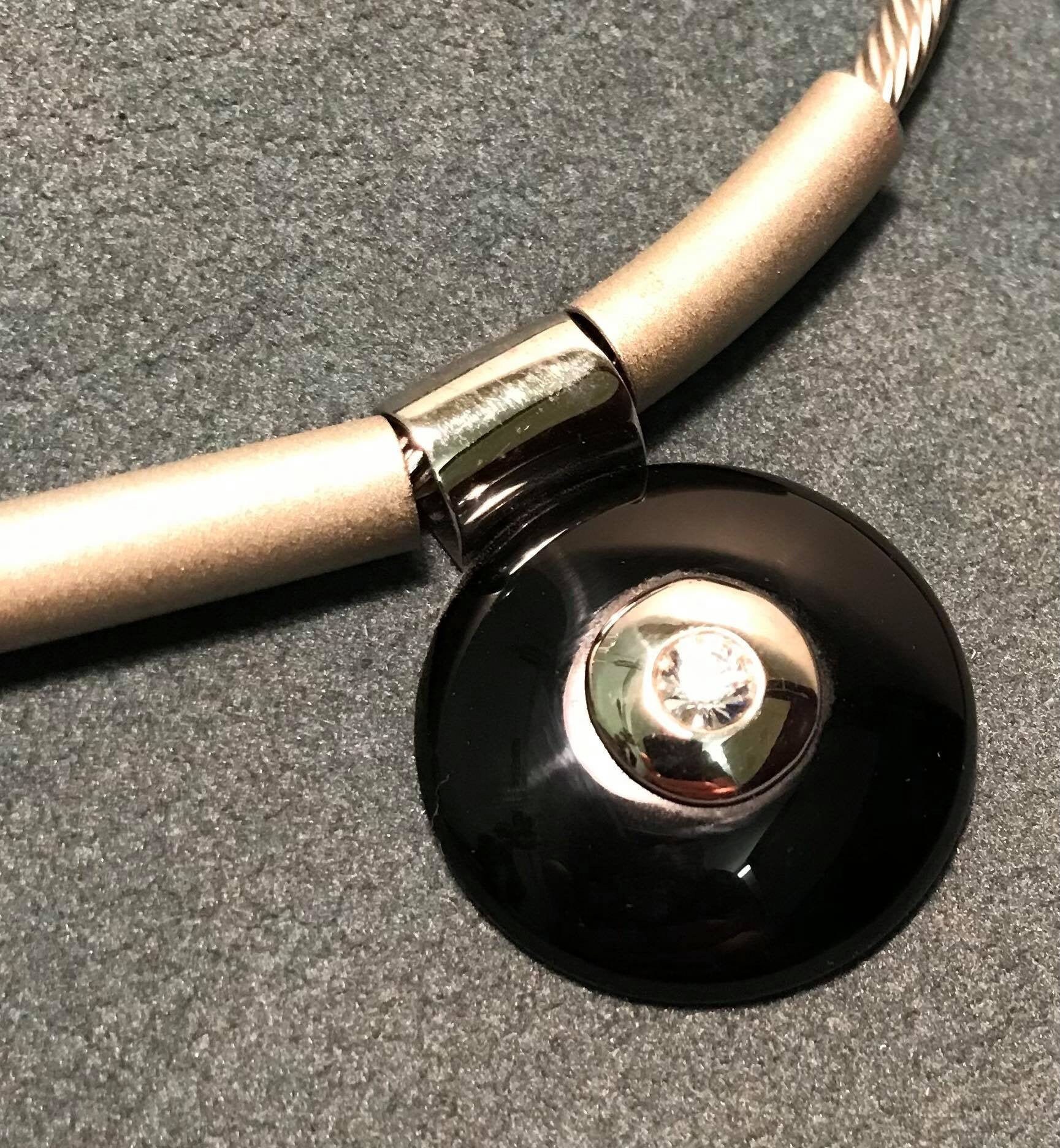 BUTLER Choker Necklace With Rhinestone Pendant 20 - Etsy UK