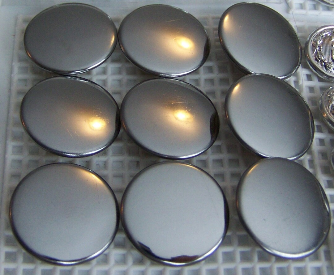Silver BLANK Uniform Buttons 9 NOS Generic - Police - Fire Department ...