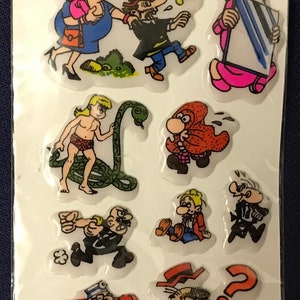 Cartoon Puffy Stickers 1970s 3 NOS Sheets Packages 1980s - Etsy