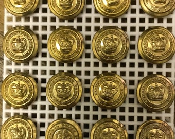 POLICE Buttons 16 Silver Tone Letter P Generic Uniform Cuff Collar ...