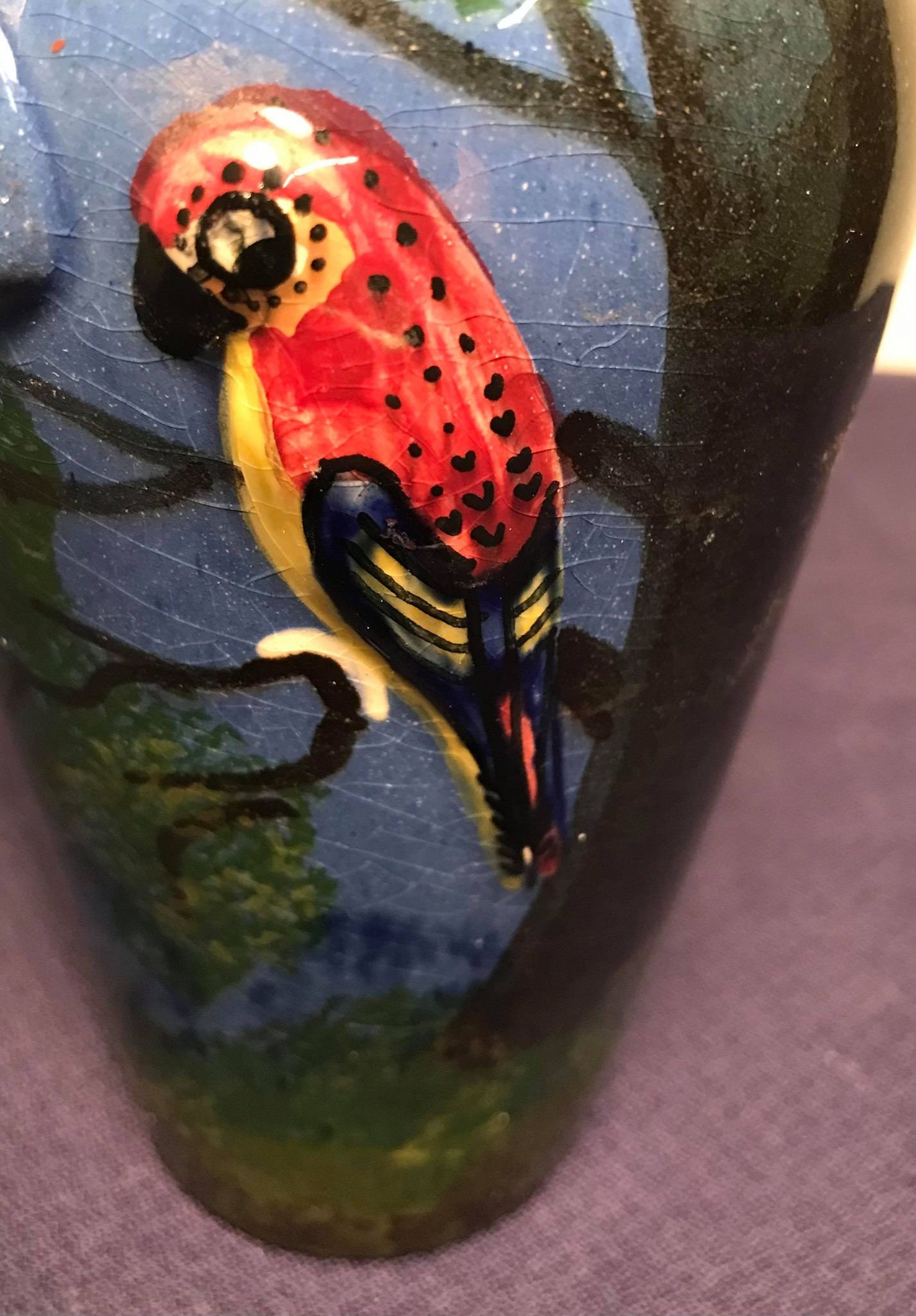 Torquay Ware Parrot VASE Pottery Cobalt Blue - Etsy UK