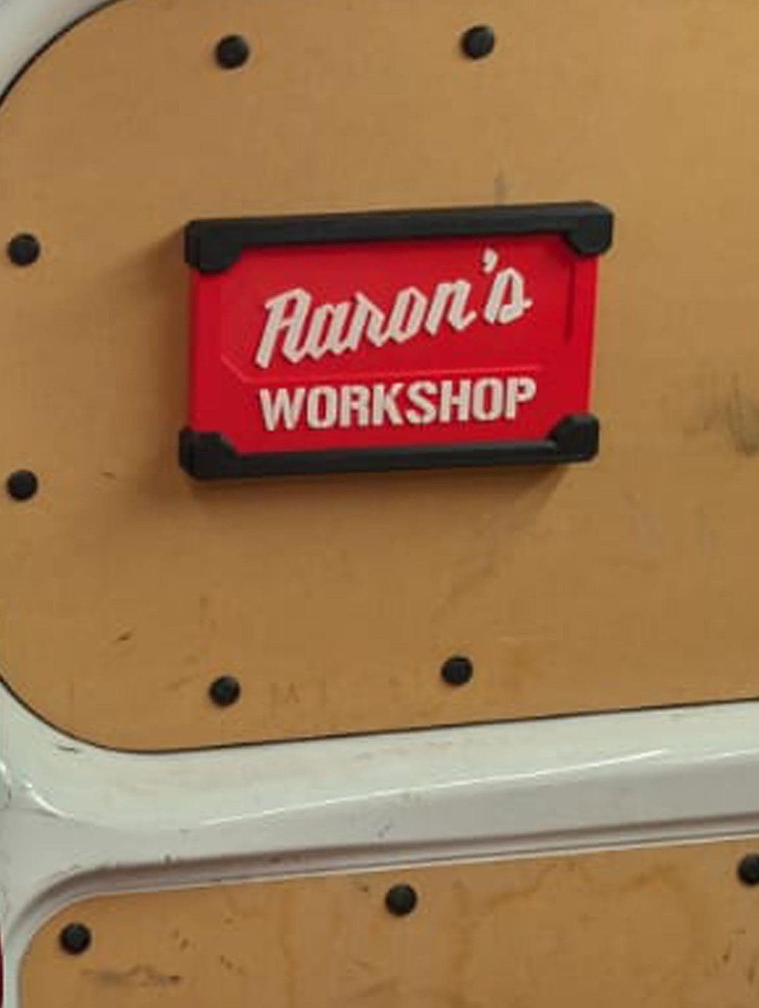 Custom Workshop Nameplate for the Red Tool Team. Personalised Sign for ...