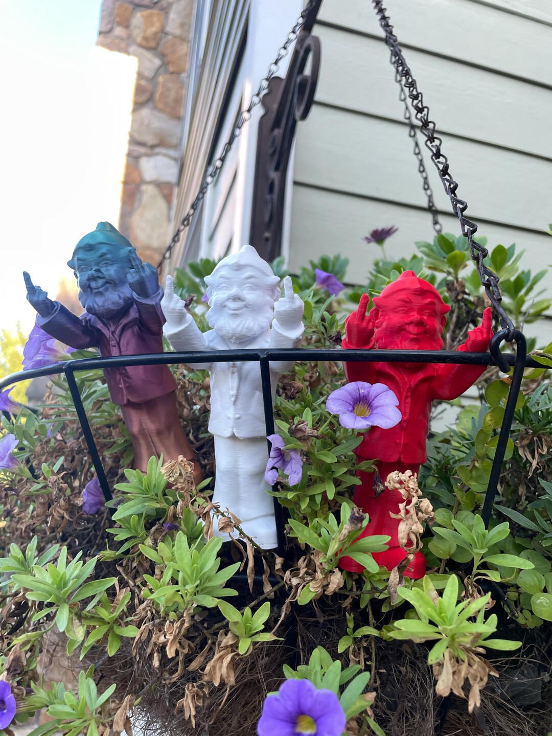 Rude Gnome Statue Double Middle Finger Home Decor Funny Gift 3D Print ...