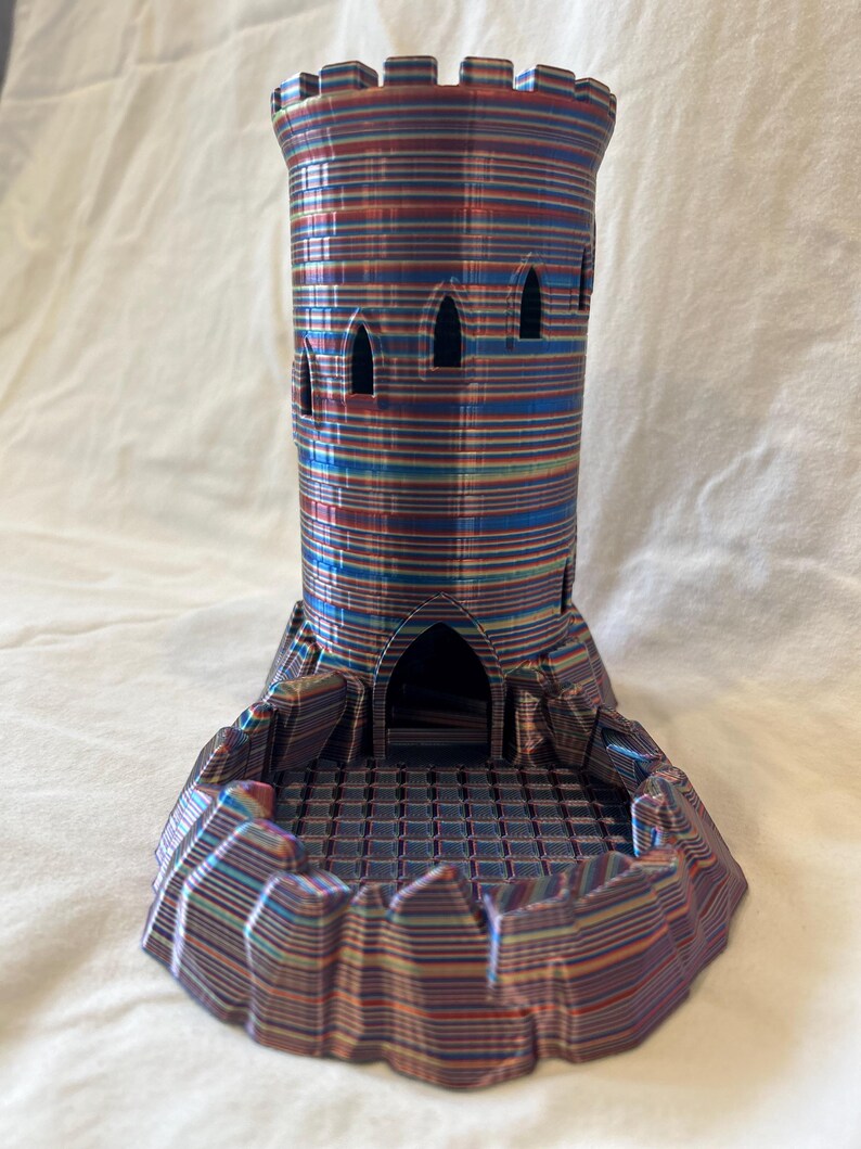Medieval Castle Themed Dice Tower, Shiny Rainbow Material - Etsy